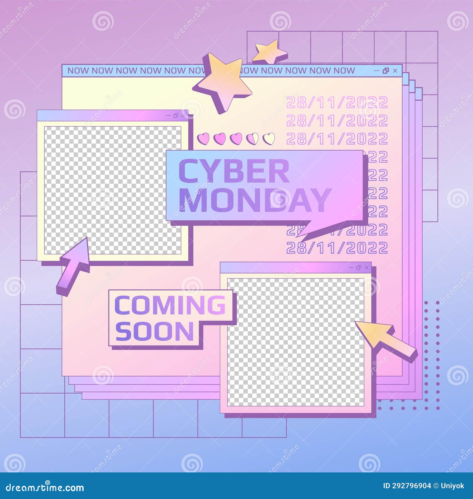 Tempate Design Cyber Monday Banner. 90s Interface Style. Retro Design ...