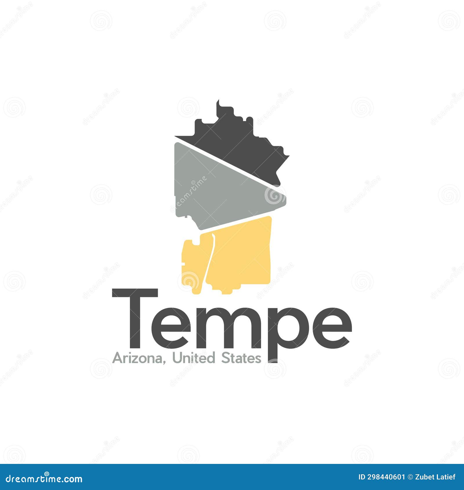 Tempe City Map Modern Simple Logo Design Stock Vector - Illustration of ...