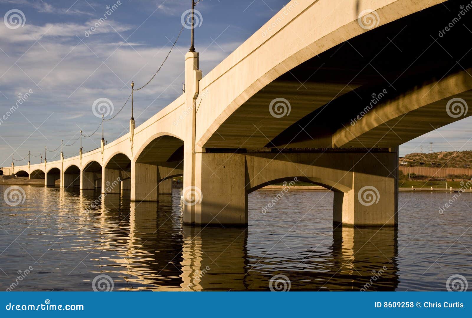 Tempe Mill Avenue Bridge stock photo. Image of salt, reflection - 8609258