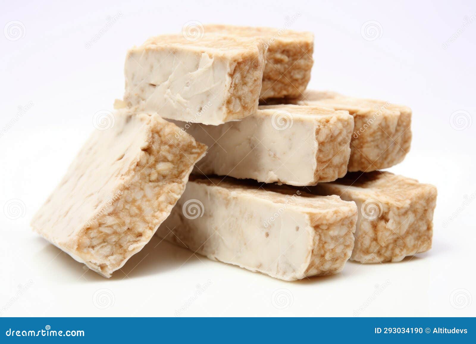 Tempeh Block Against a Clean, Bright White Background Stock Photo ...