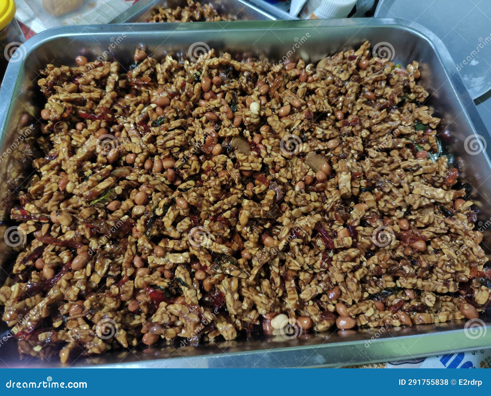 Tempeh Dry Chili Sauce Menu Stock Photo - Image of menu, indonesian ...