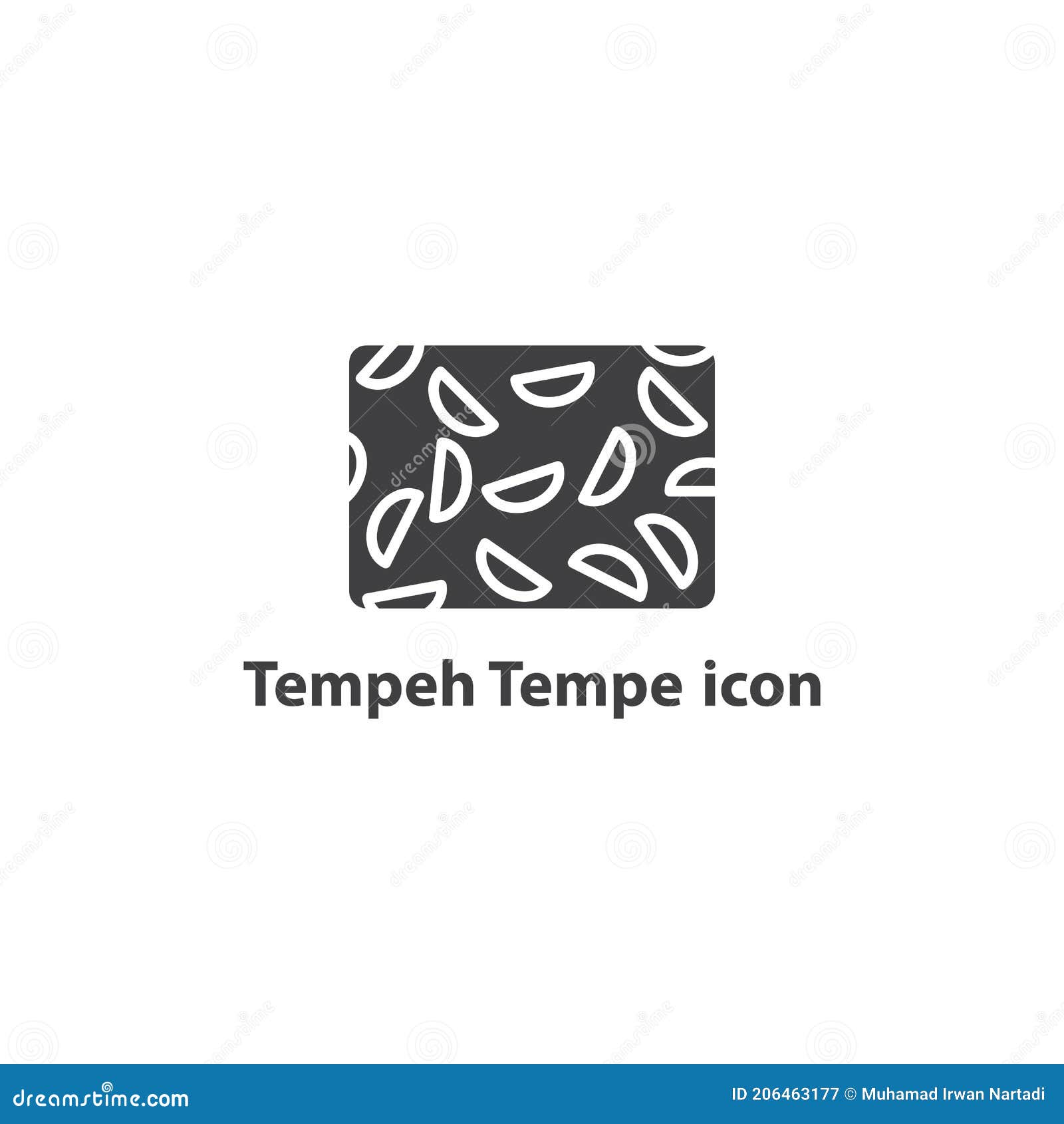 Tempeh tempe icon vector stock vector. Illustration of soya - 206463177