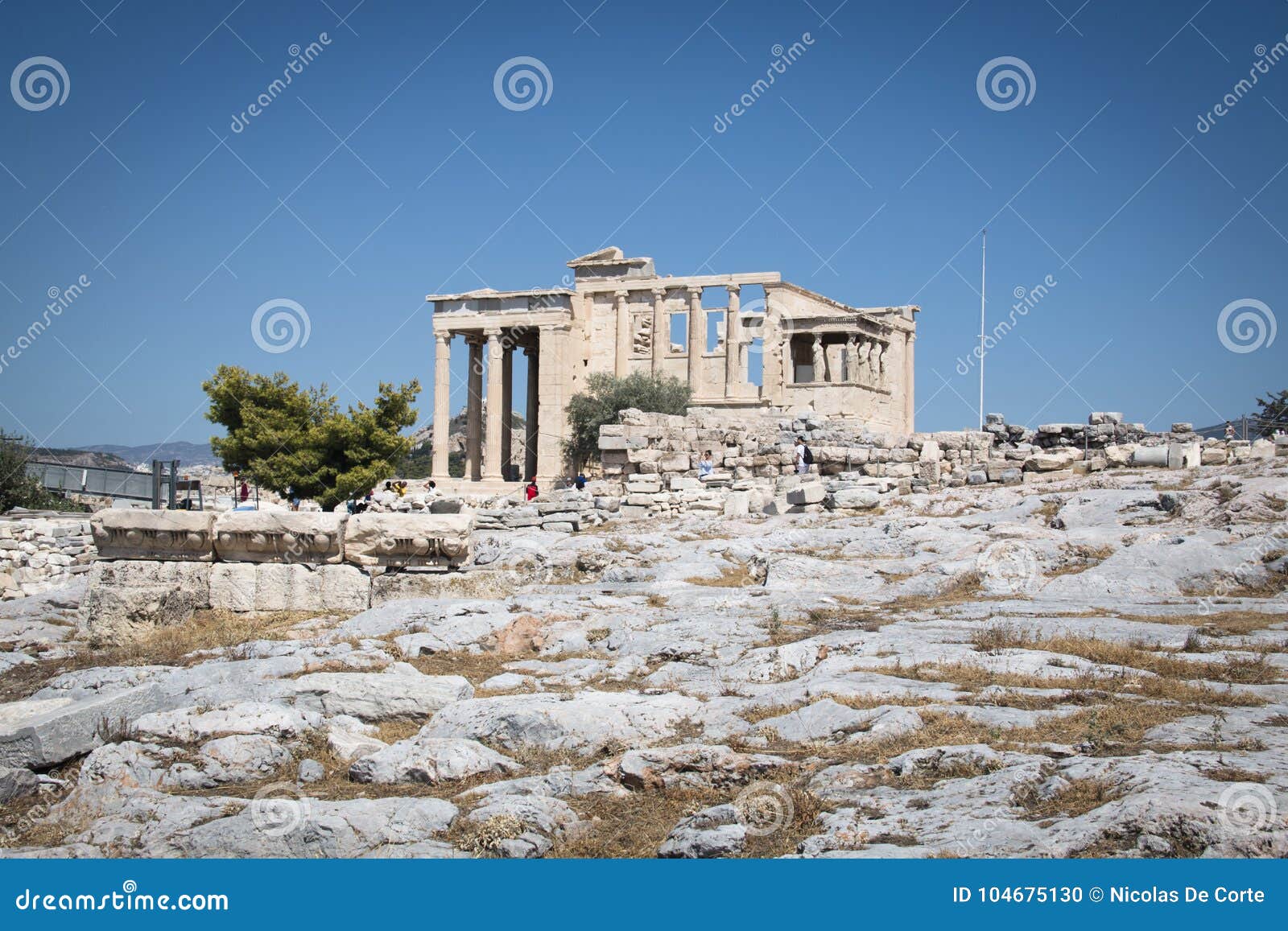 Tempel Op De Akropolis in Athene, Griekenland Stock Foto - Image of ...