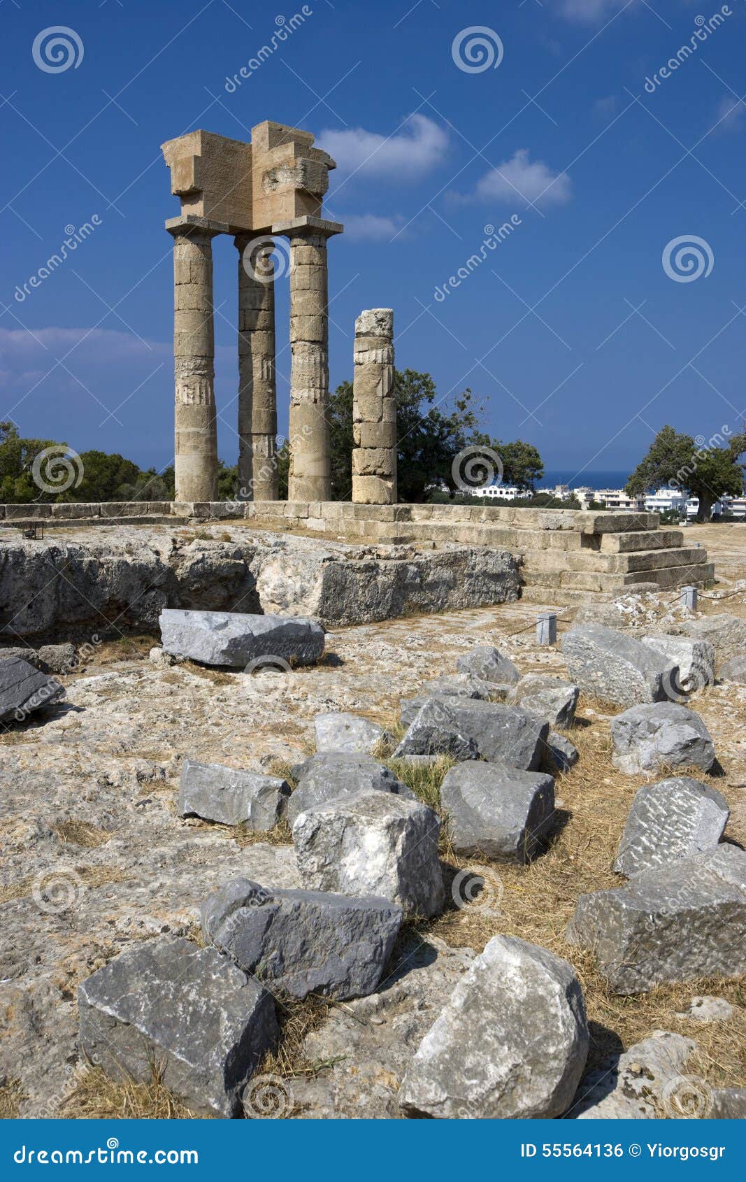 Tempel 2 Van Apollo Eiland Rhodos, Griekenland Stock Foto - Image of ...