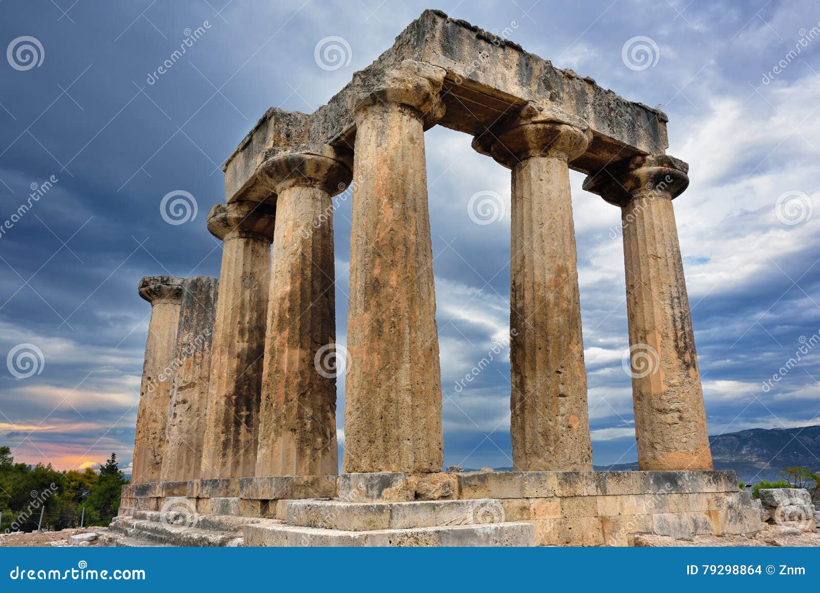 Tempel Van Apollo in Oude Corinth Griekenland Stock Foto - Image of ...