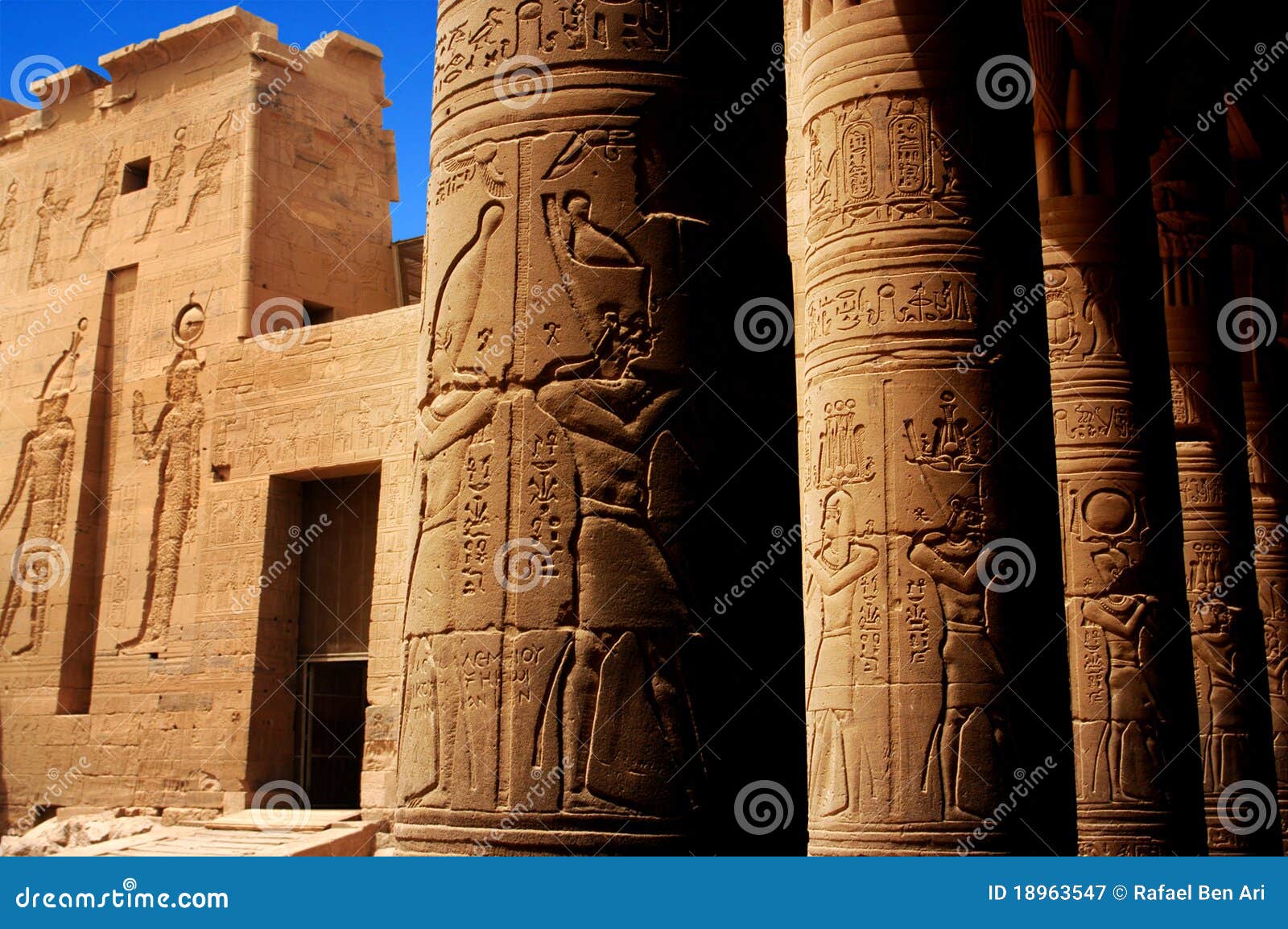 Tempel van Philae, Egypte stock afbeelding. Image of noord - 18963547