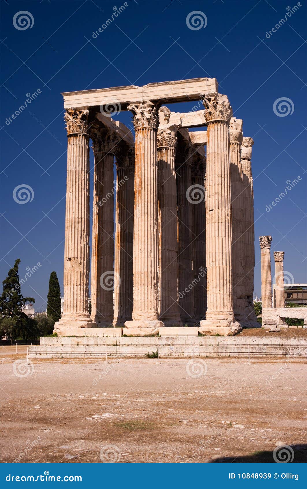 Tempel van Zeus, Athene stock afbeelding. Image of antiquiteit - 10848939