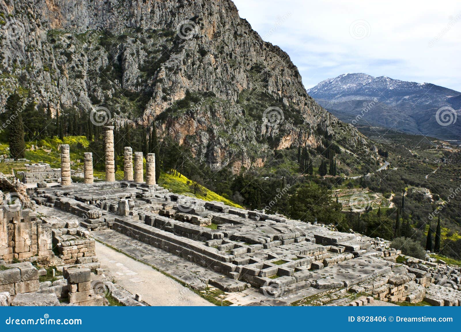Tempel Von Apollo, Delphi, Griechenland Stockfoto - Bild von delphi ...