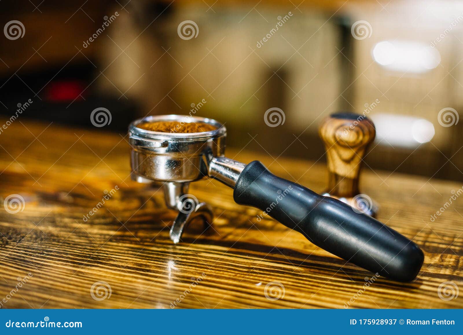 Temper and Holder Barista Tool Stock Image - Image of equipment, break ...