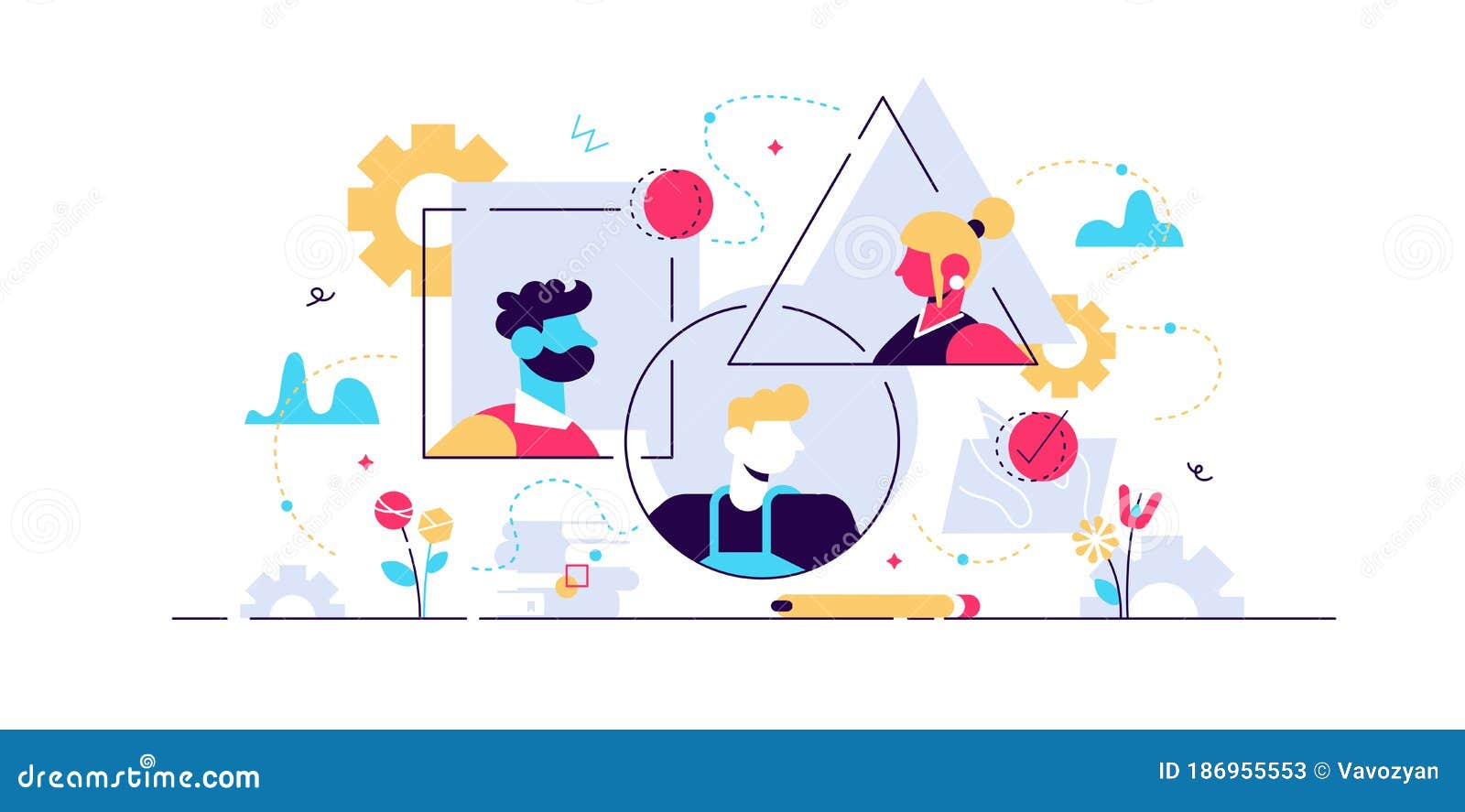 Personality Types Vector Illustration. Flat Stock Vector - Illustration ...