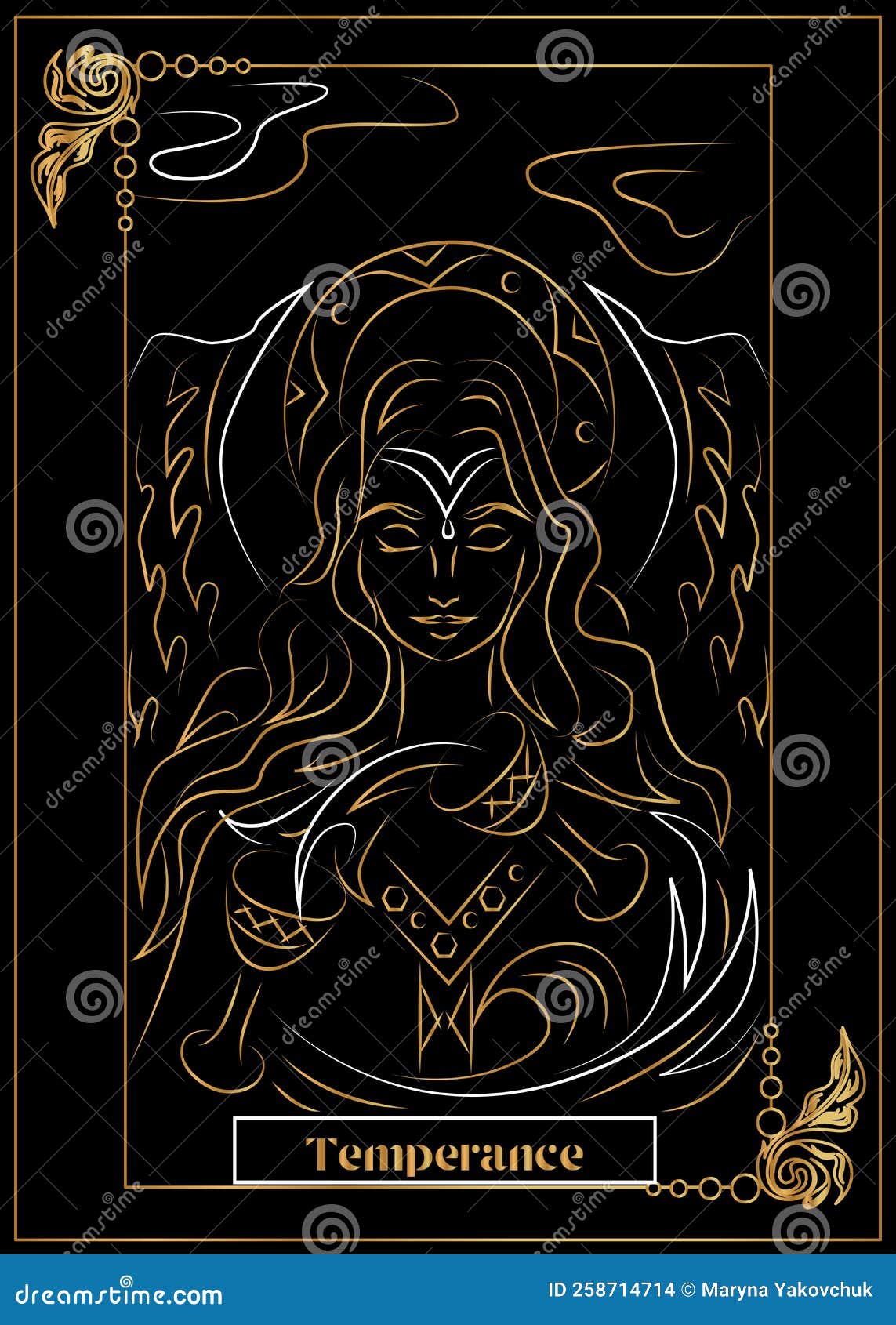 The temperance card stock vector. Illustration of magic - 258714714