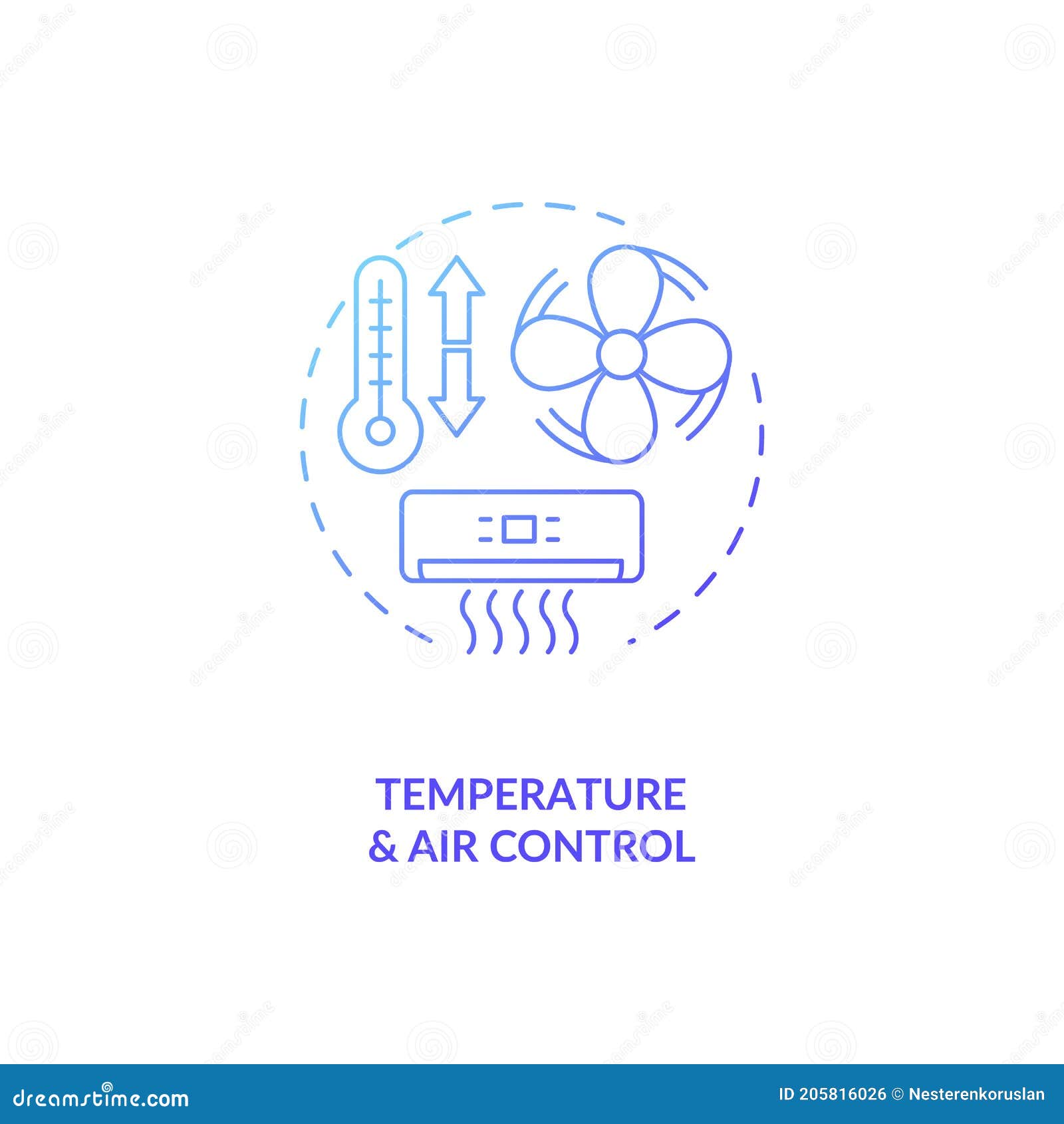 Temperature and Air Control Concept Icon Stock Vector - Illustration of ...