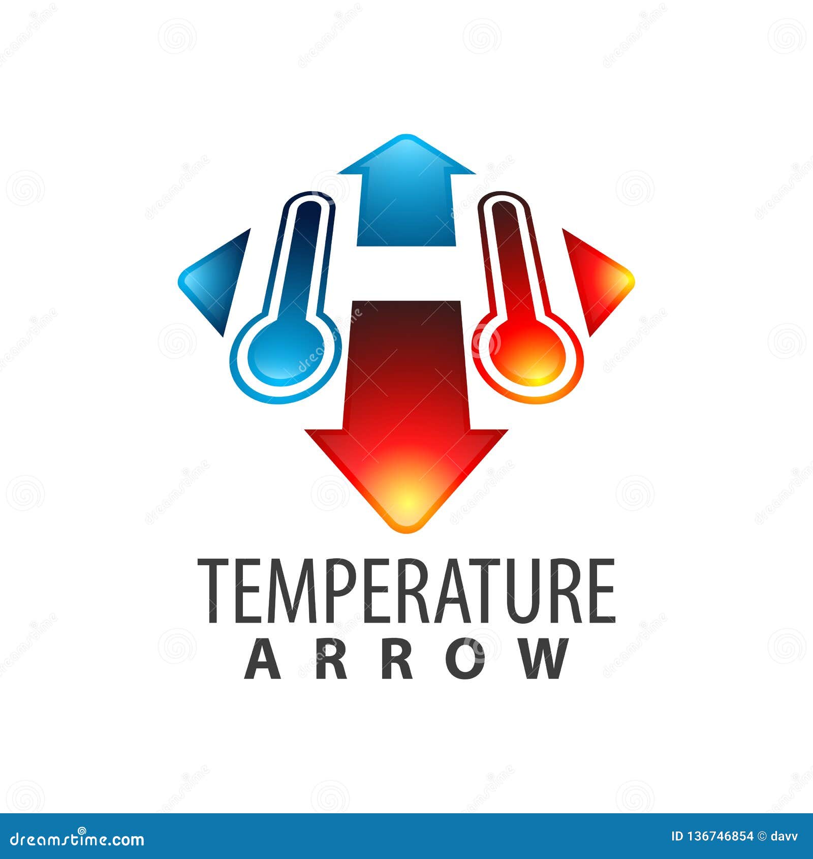 Temperature Arrow Initial Letter H Logo Concept Design. Symbol Graphic ...