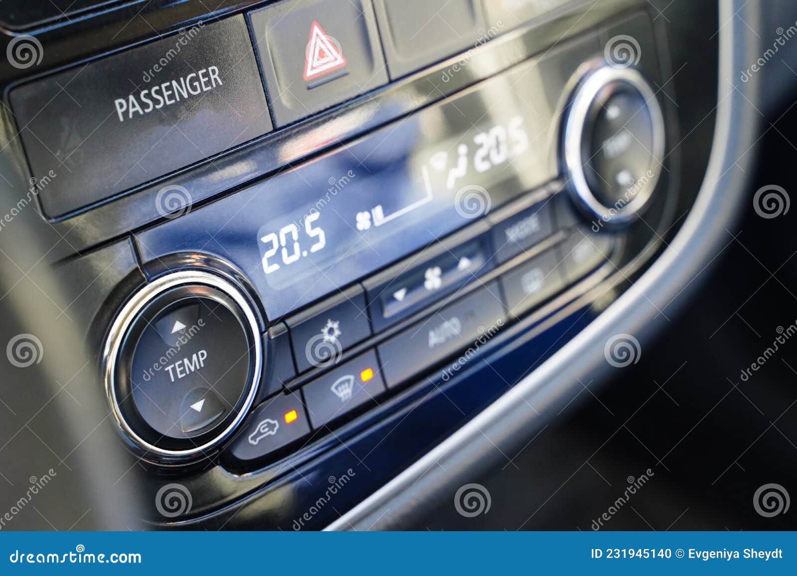 Temperature Button and Climate Control in a Car. Stock Photo - Image of ...