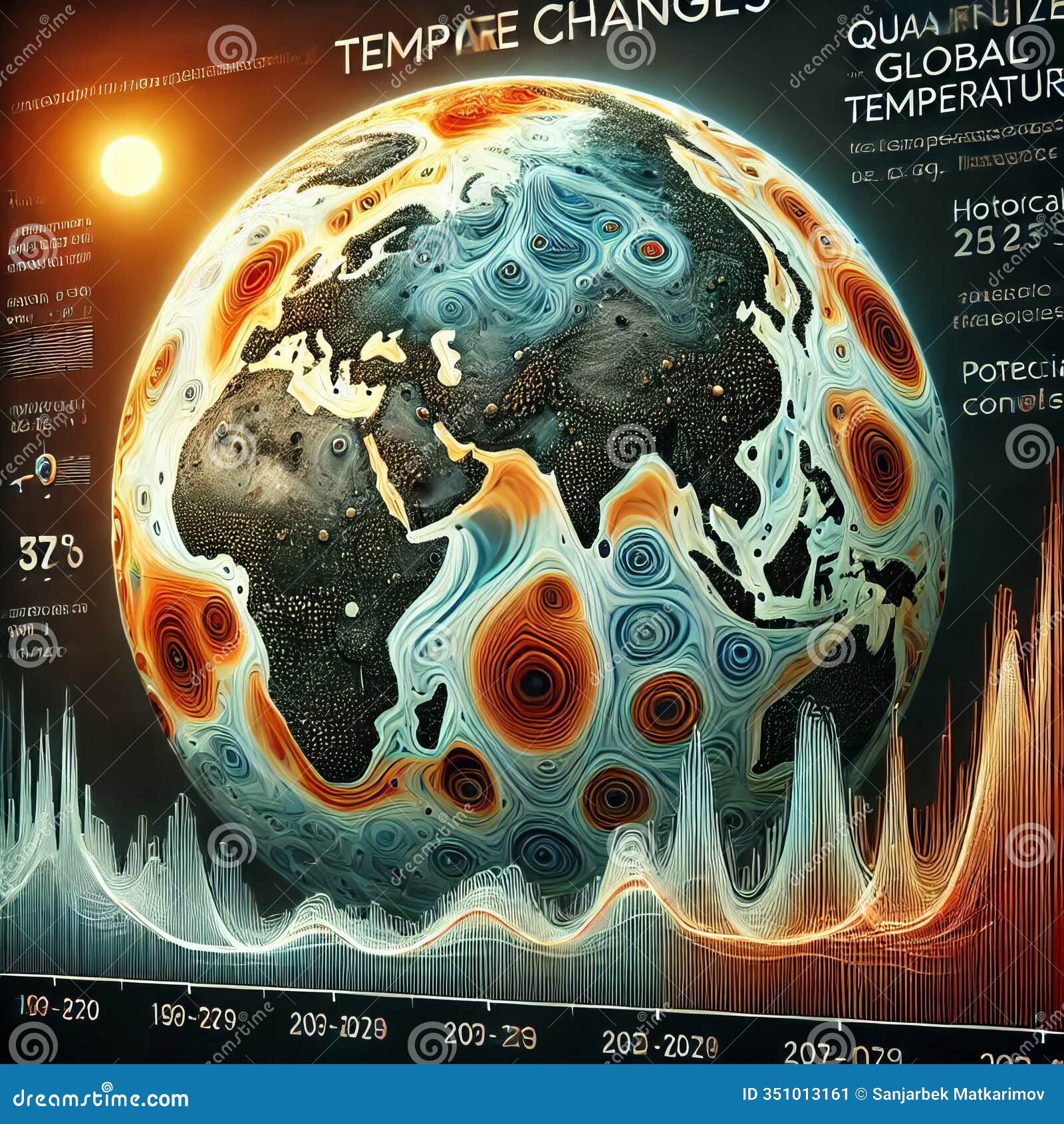 Temperature Changes Graph Depicting Historical Global Temperatur Stock ...
