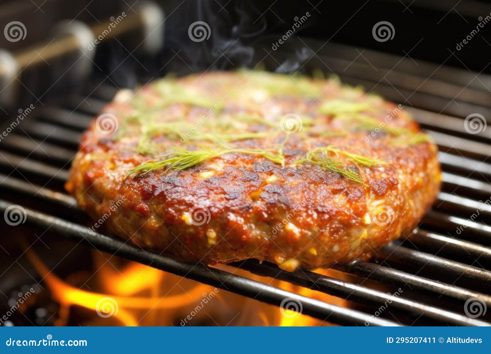 Temperature Check of a Sizzling Patty on a Pan Stock Image - Image of ...