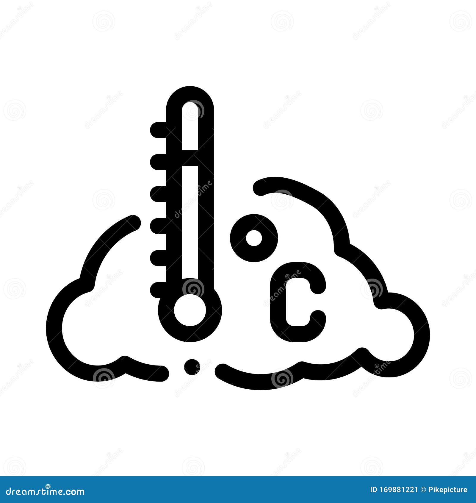 Temperature Cloud Icon Vector Outline Illustration Stock Vector ...