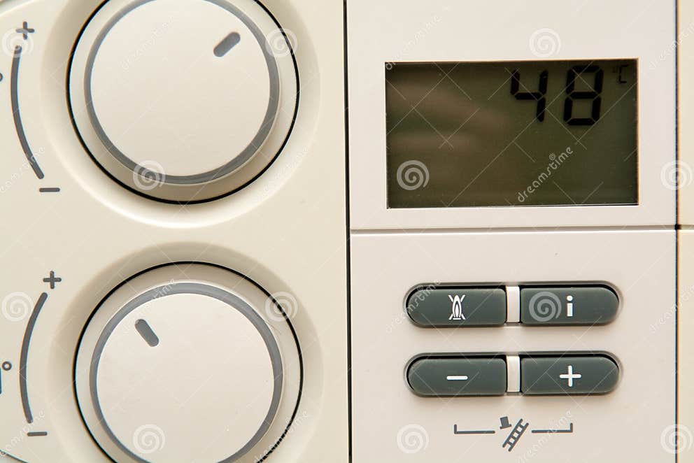 Temperature Control Dial for Central Heating at Home Stock Image ...