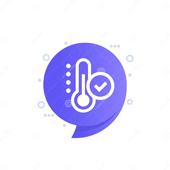 Temperature Control Icon with a Checkmark, Vector Stock Vector ...