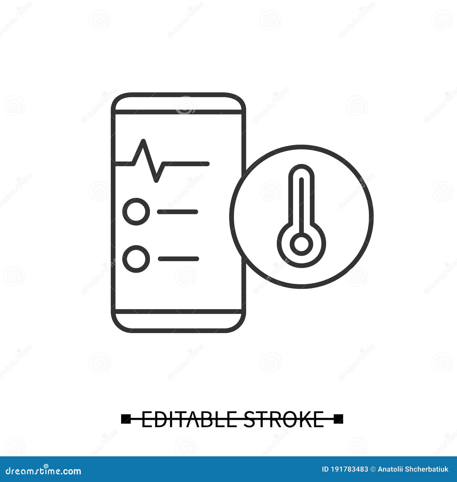 Temperature Control Icon. Smartphone Device and Temperature Indication ...