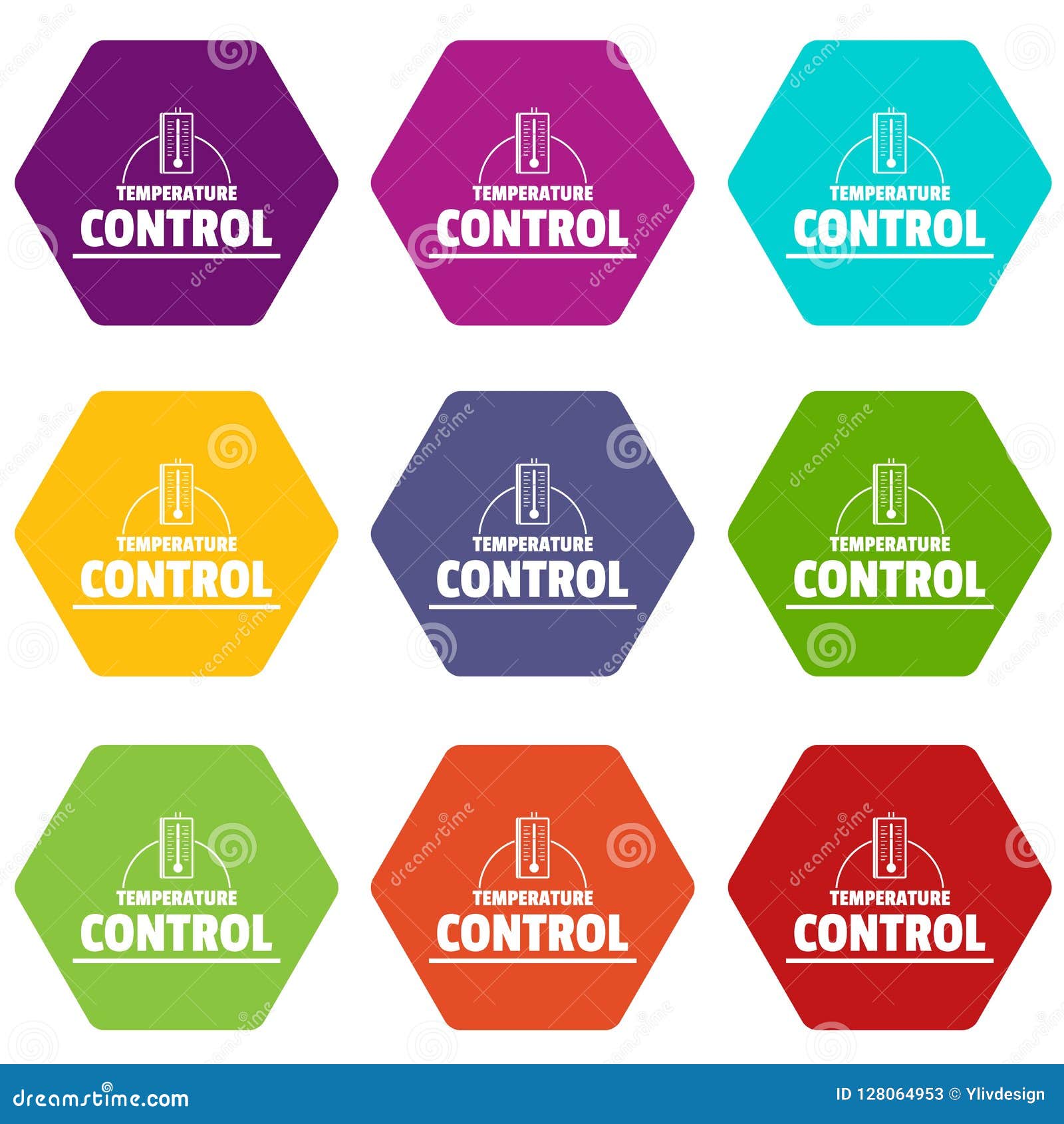 Temperature Control Icons Set 9 Vector Stock Vector - Illustration of ...