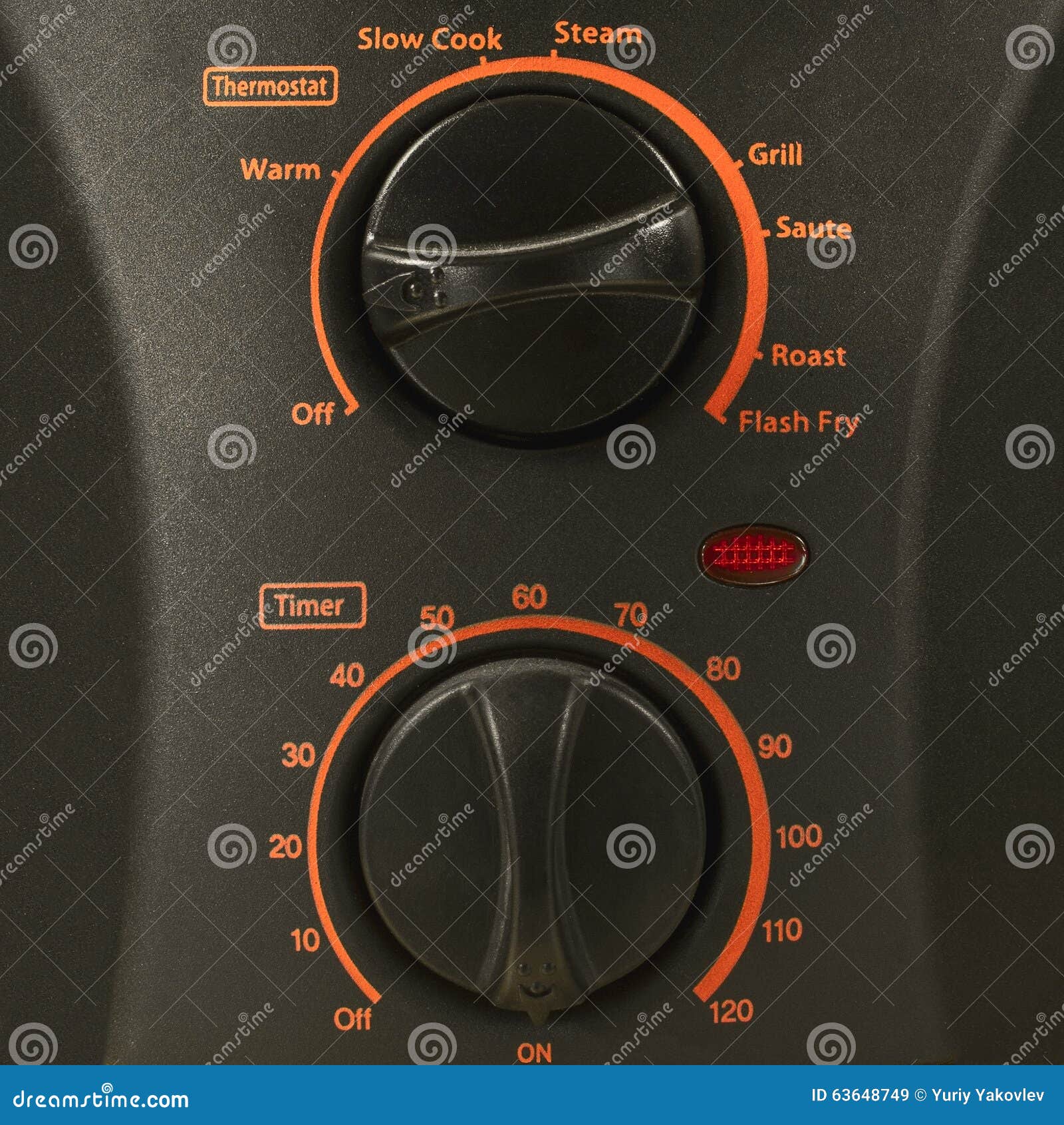 Temperature Control and Timer Handles Stock Image - Image of display ...