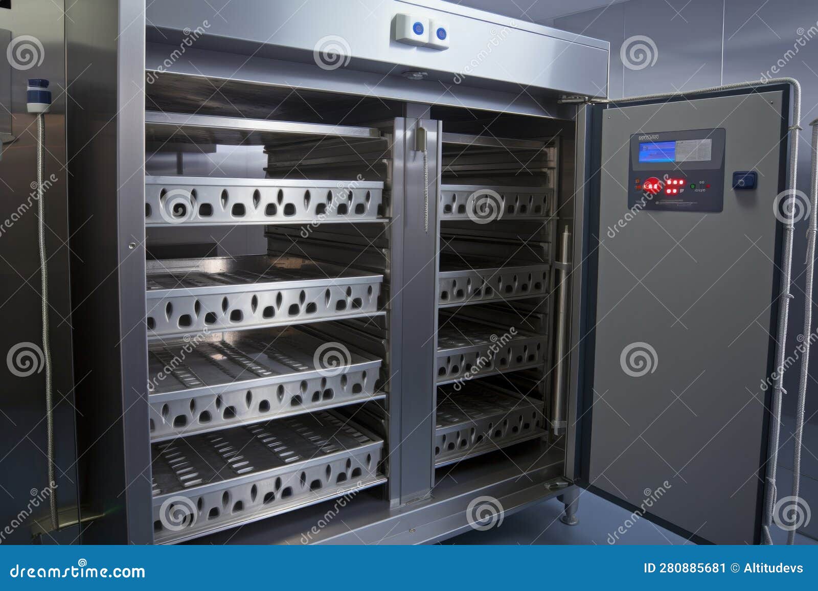A Temperature-controlled Cabinet with a Selection of Neatly Arranged ...