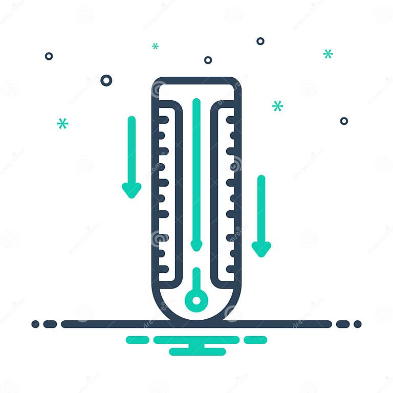 Mix Icon for Temperature Decrease, Temperature and Weather Stock Vector - Illustration of ...
