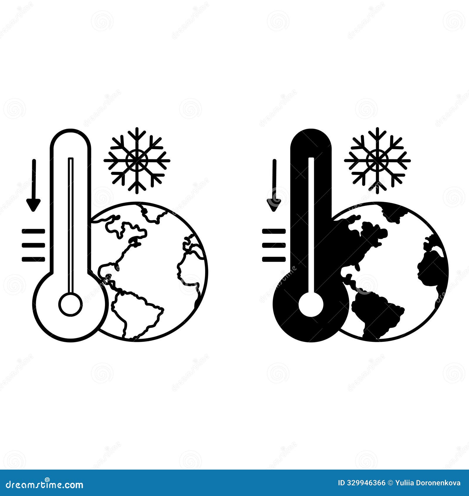 Temperature Decrease Icons. Stock Illustration - Illustration of technology, winter: 329946366