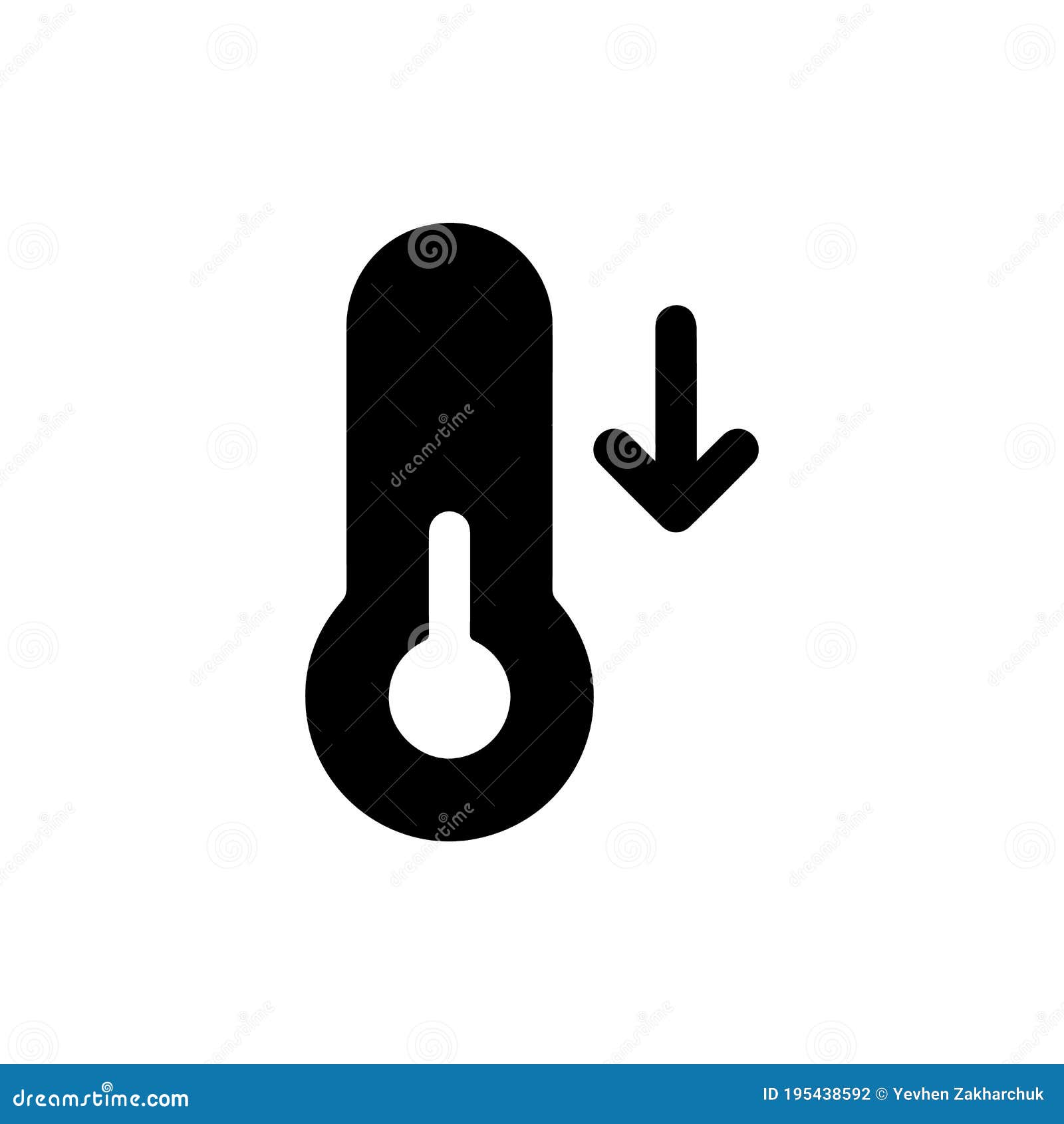 Temperature Down Arrow Vector Icon. Filled Flat Sign for Mobile Concept and Web Design ...