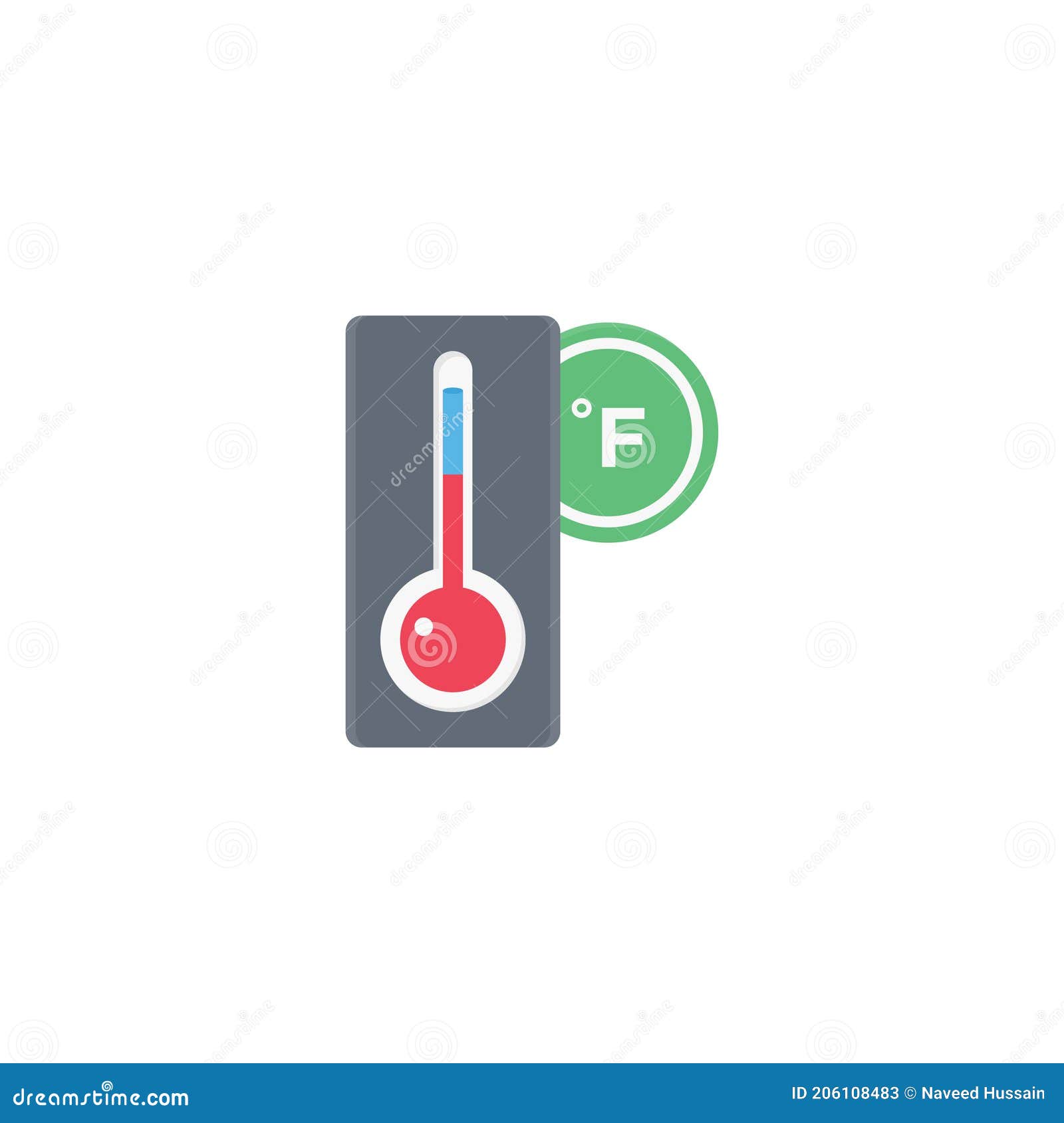 Temperature Fahrenheit stock vector. Illustration of celsius - 206108483