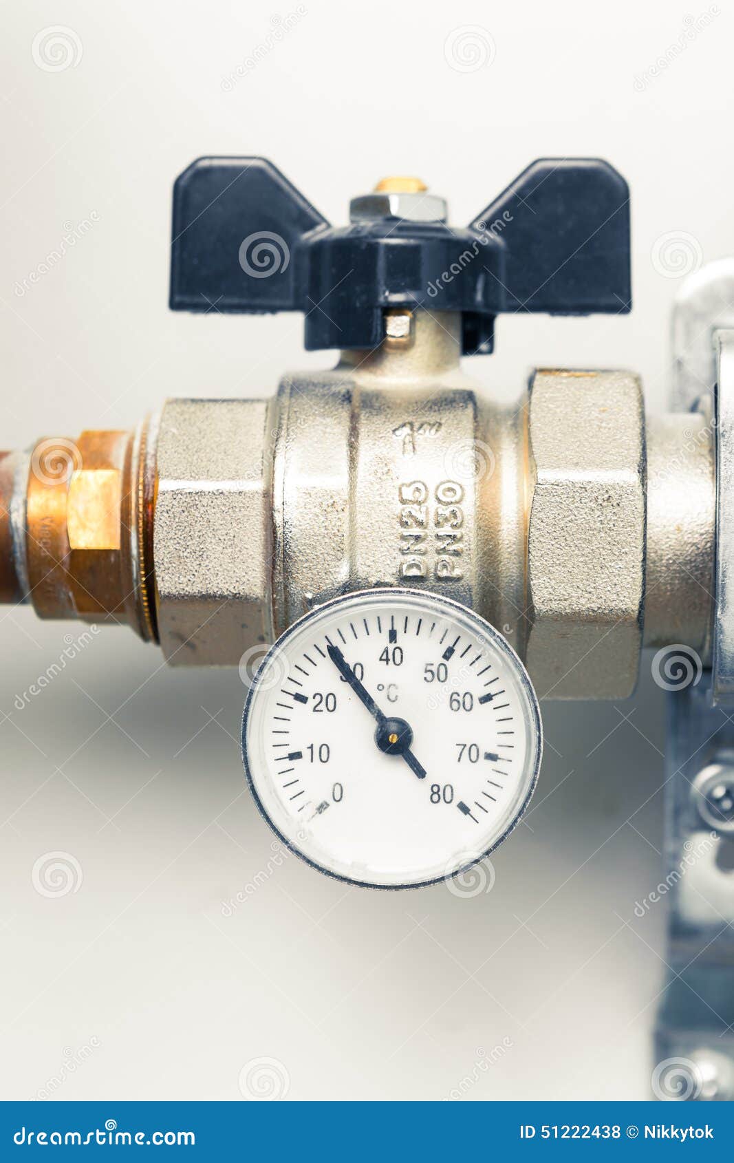 Temperature Gauge Indicator with Water Tap Stock Photo - Image of scale ...