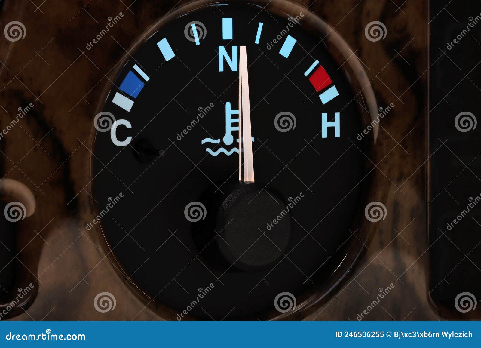 Temperature gauge stock image. Image of dark, automotive - 246506255