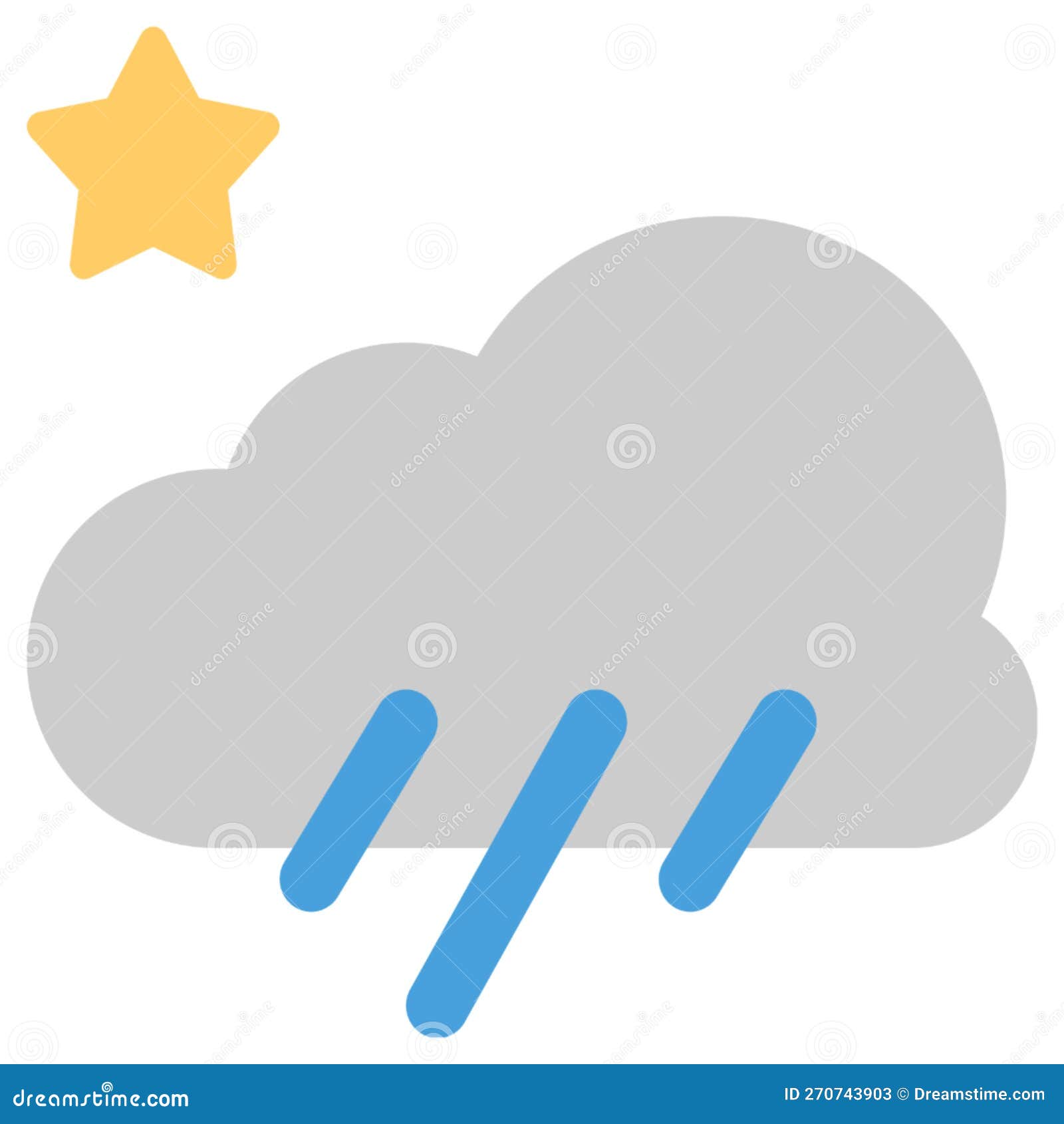 Temperature with Grey Cloud with Star and Rain Illustration Stock ...