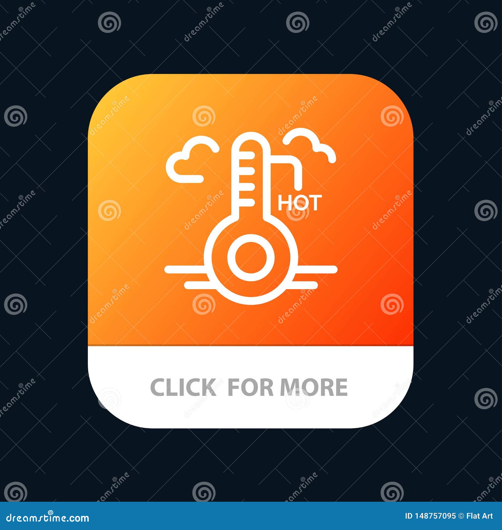 Temperature, Hot, Weather, Update Mobile App Button. Android and IOS ...