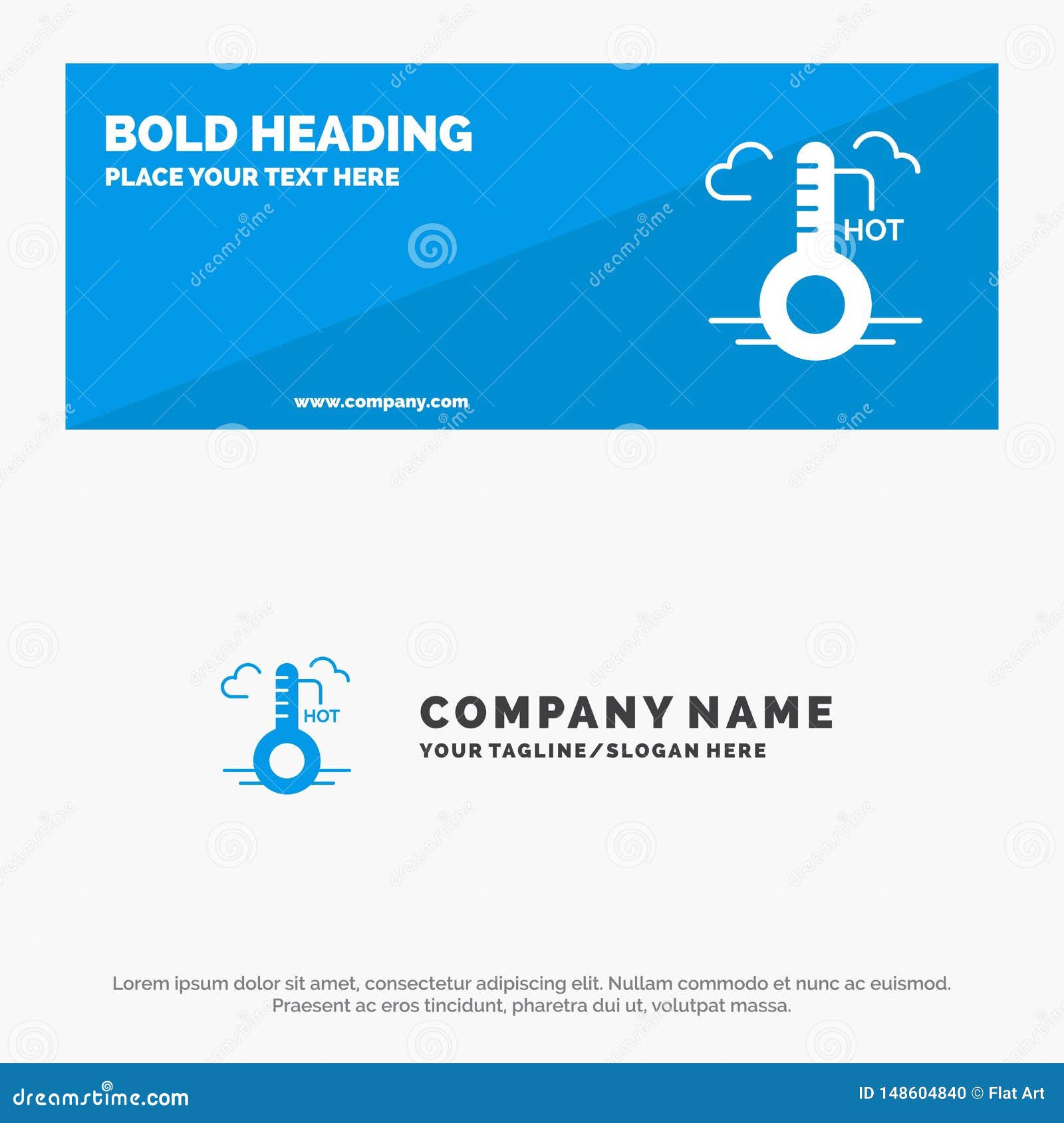 Temperature, Hot, Weather, Update SOlid Icon Website Banner and ...