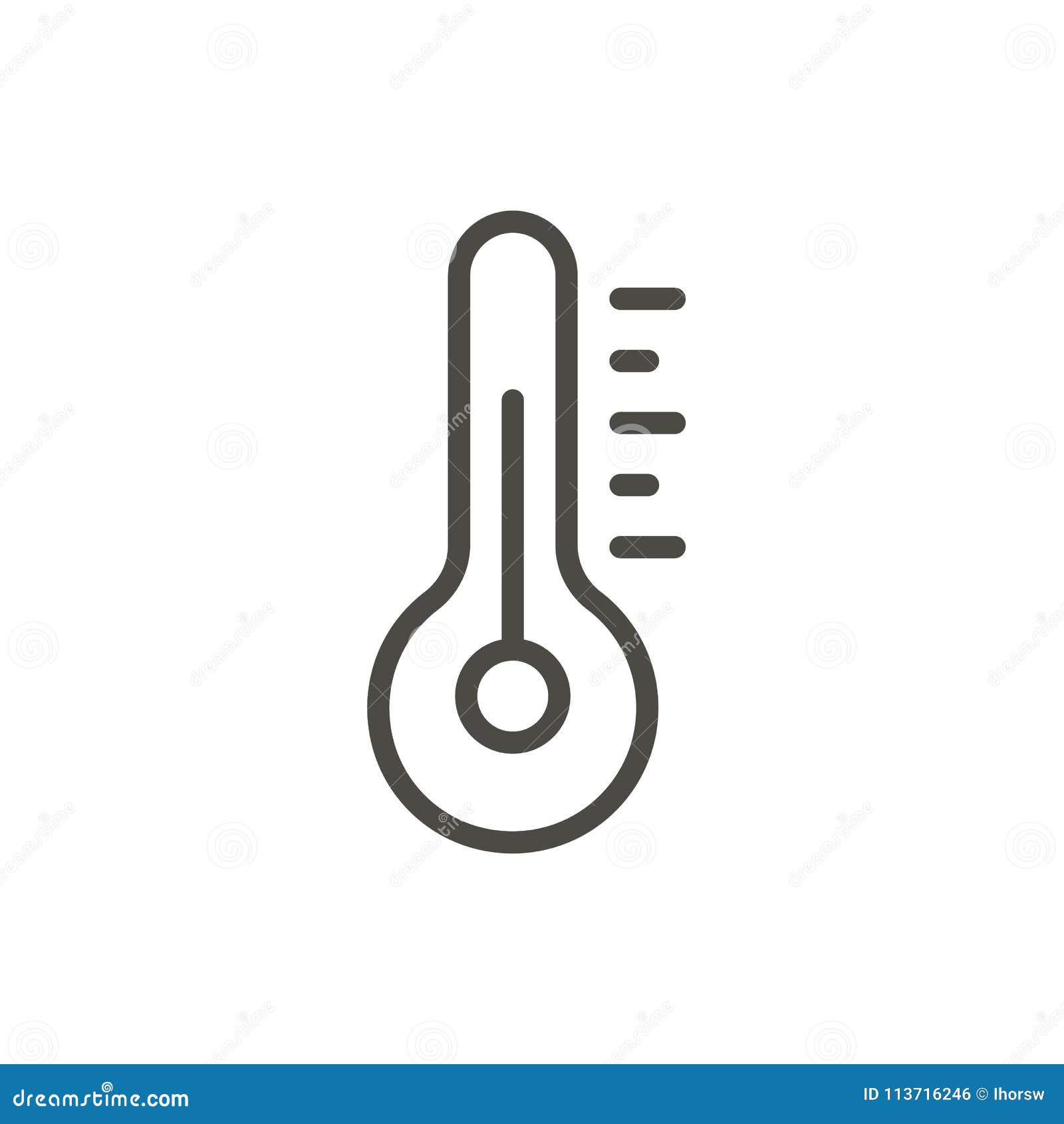 Temperature Icon Vector. Line Thermometer Symbol Stock Vector ...