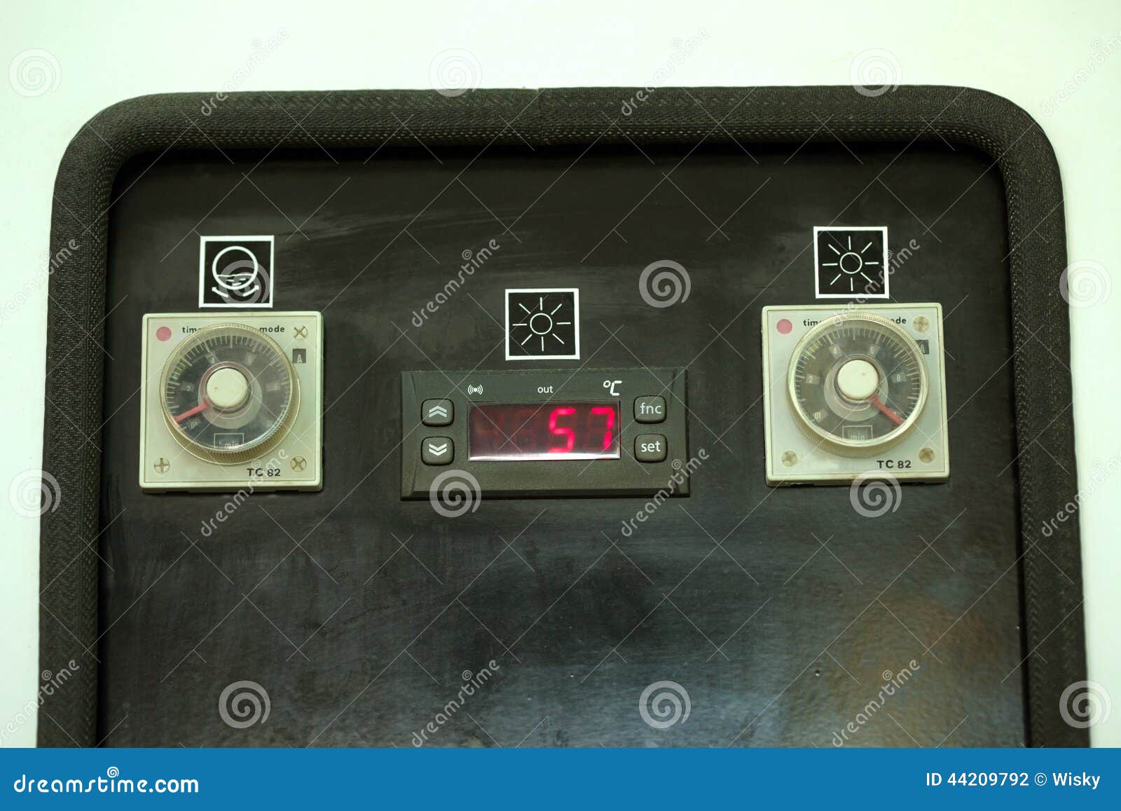Temperature Indicator and Timer on Control Panel Stock Photo - Image of ...