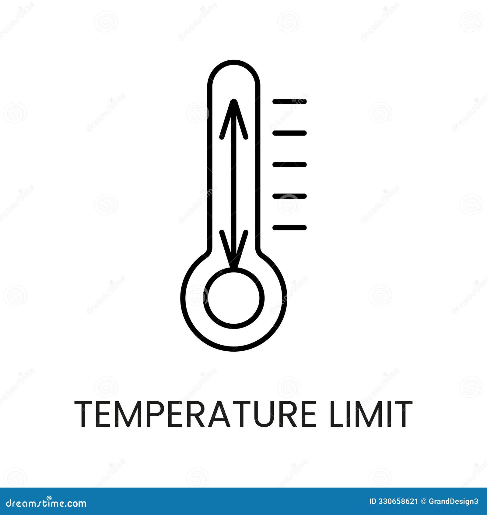 Temperature Limit Line Icon Vector with Editable Stroke Stock ...