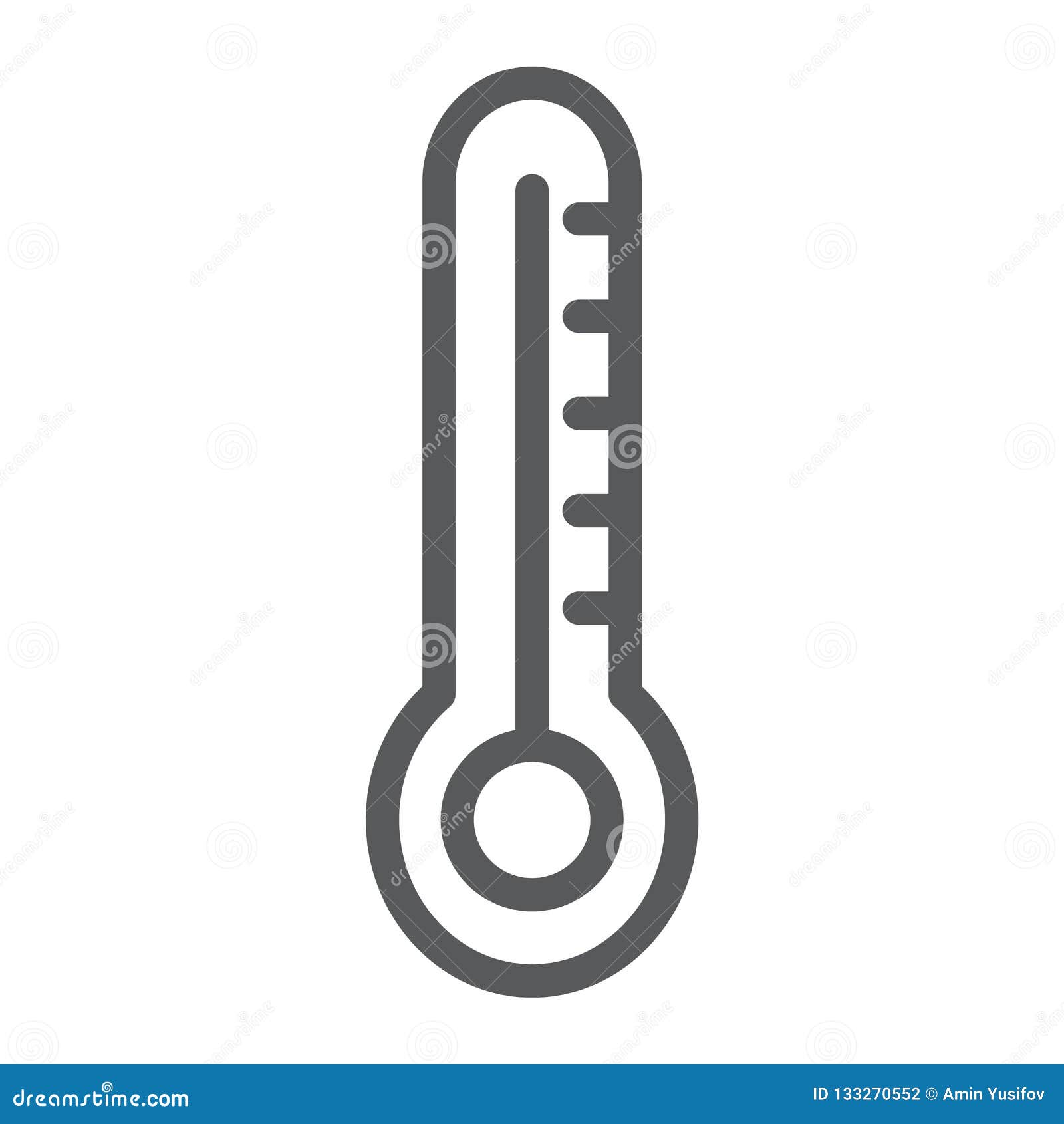 Temperature Line Icon, Measurement and Scale, Thermometer Sign, Vector ...