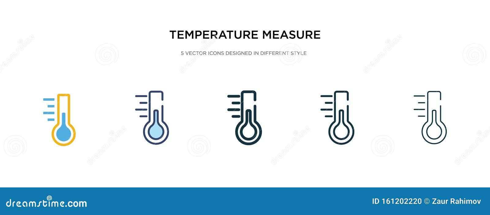 Temperature Measure Icon in Different Style Vector Illustration. Two ...