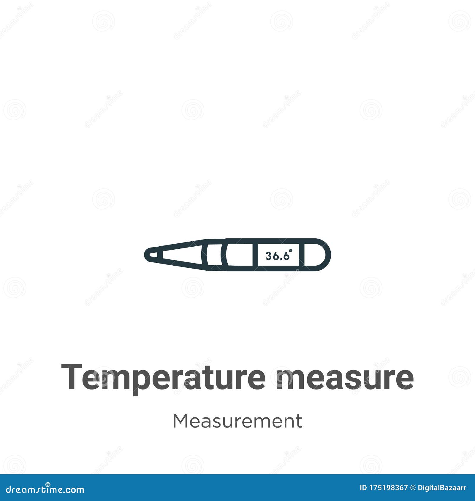 Temperature Measure Outline Vector Icon. Thin Line Black Temperature ...