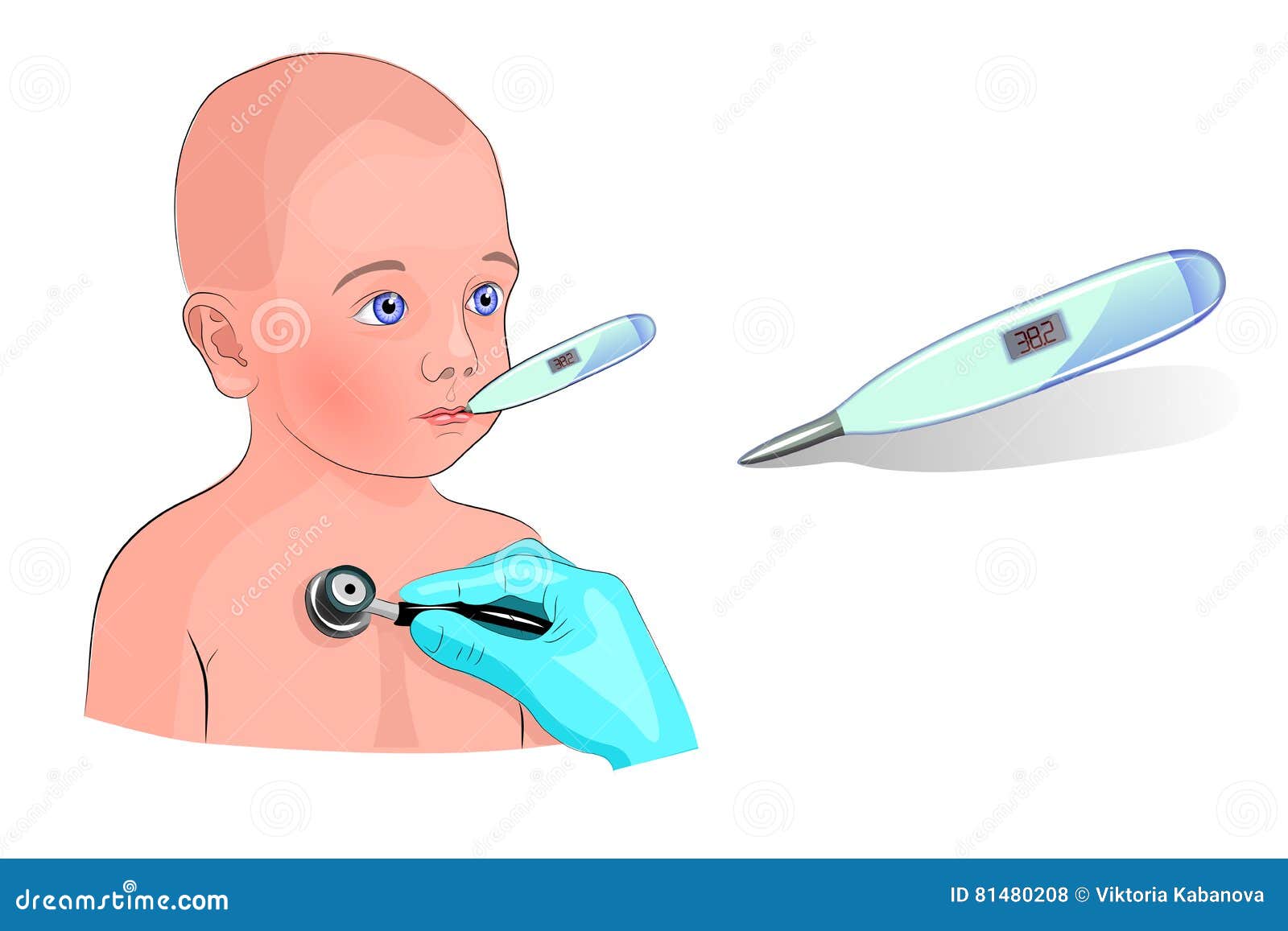 Temperature measuremen stock vector. Illustration of healthy - 81480208