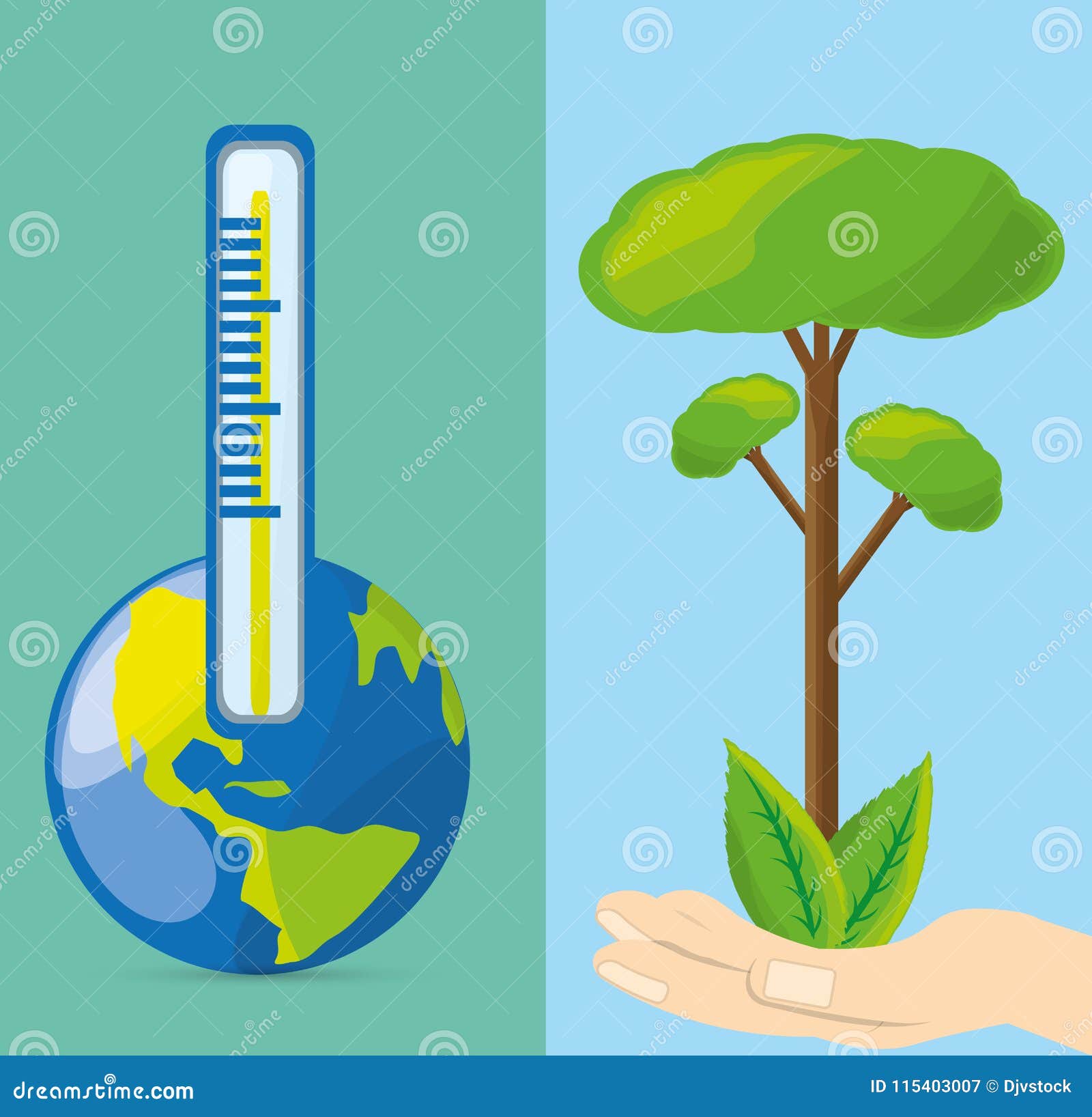 Temperature Measurement in the Ecosystem Stock Vector - Illustration of ...