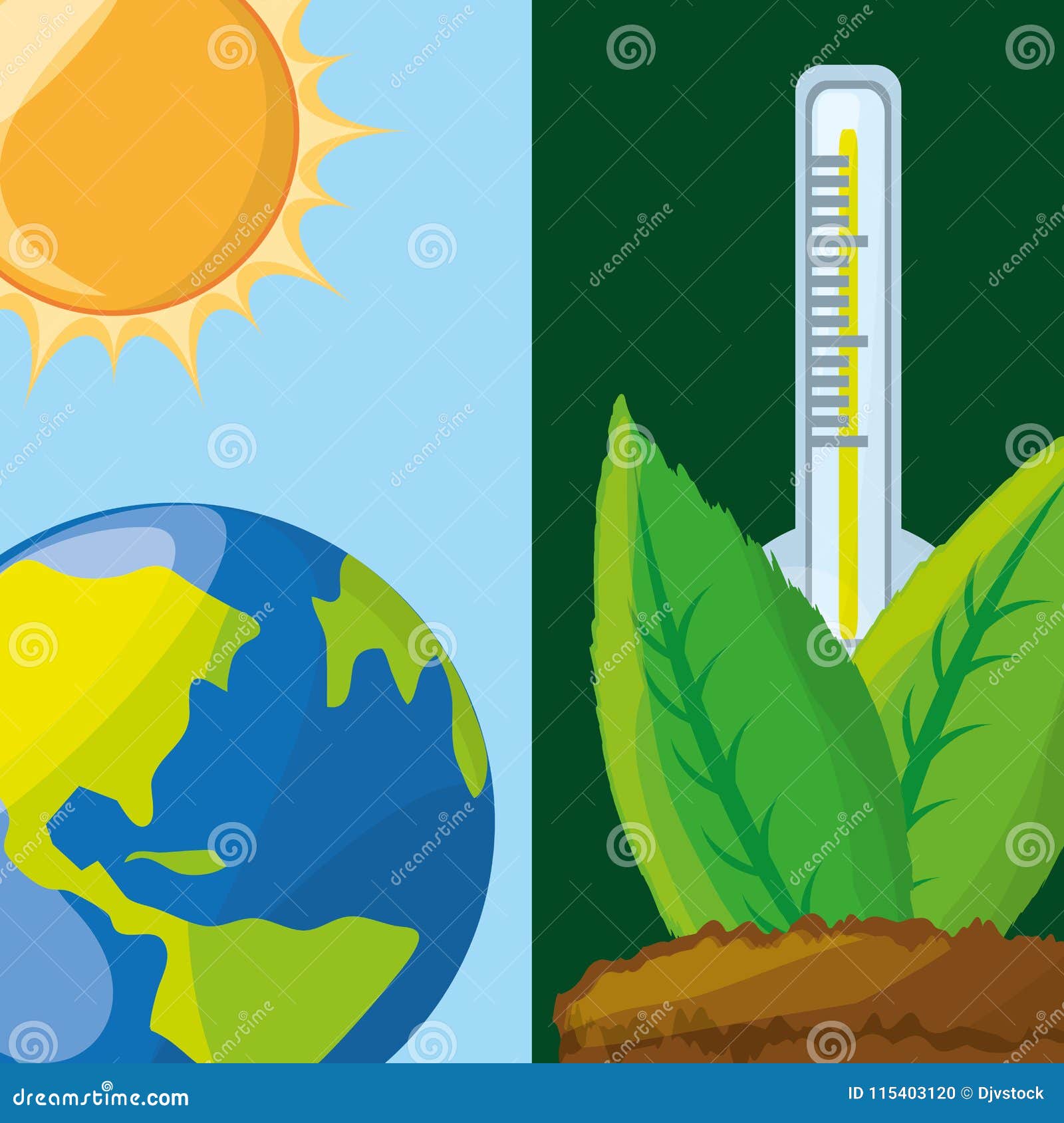 Temperature Measurement in the Ecosystem Stock Vector - Illustration of ...