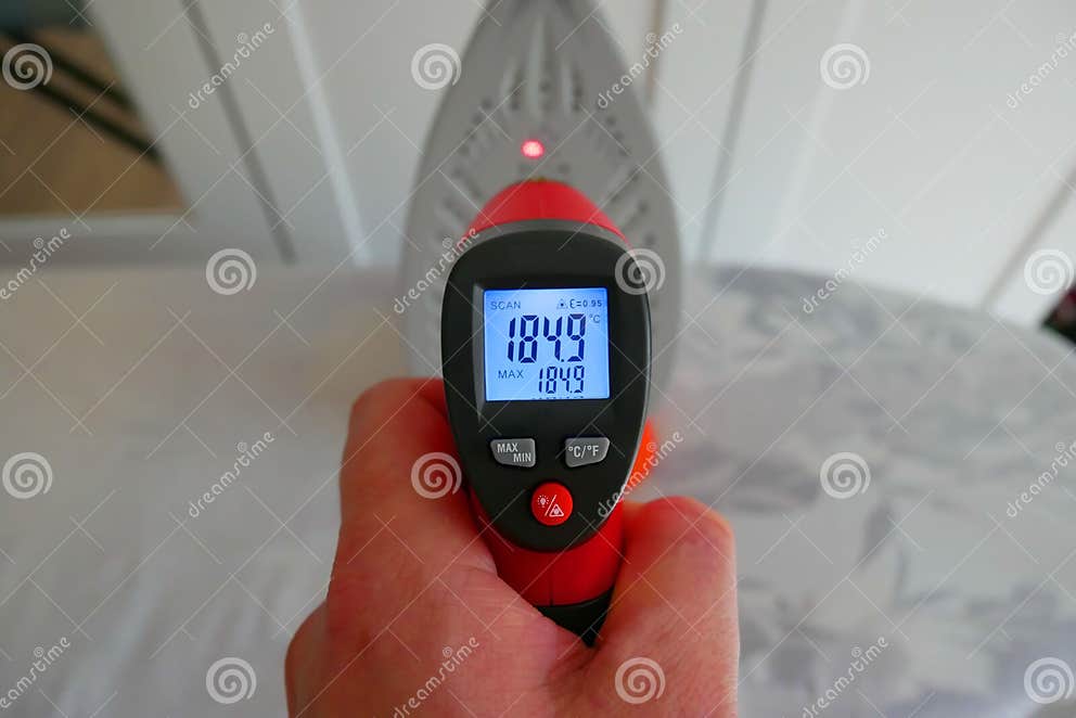 Temperature Measurement with a Portable Pyrometer. Stock Image - Image of closeup, handheld ...