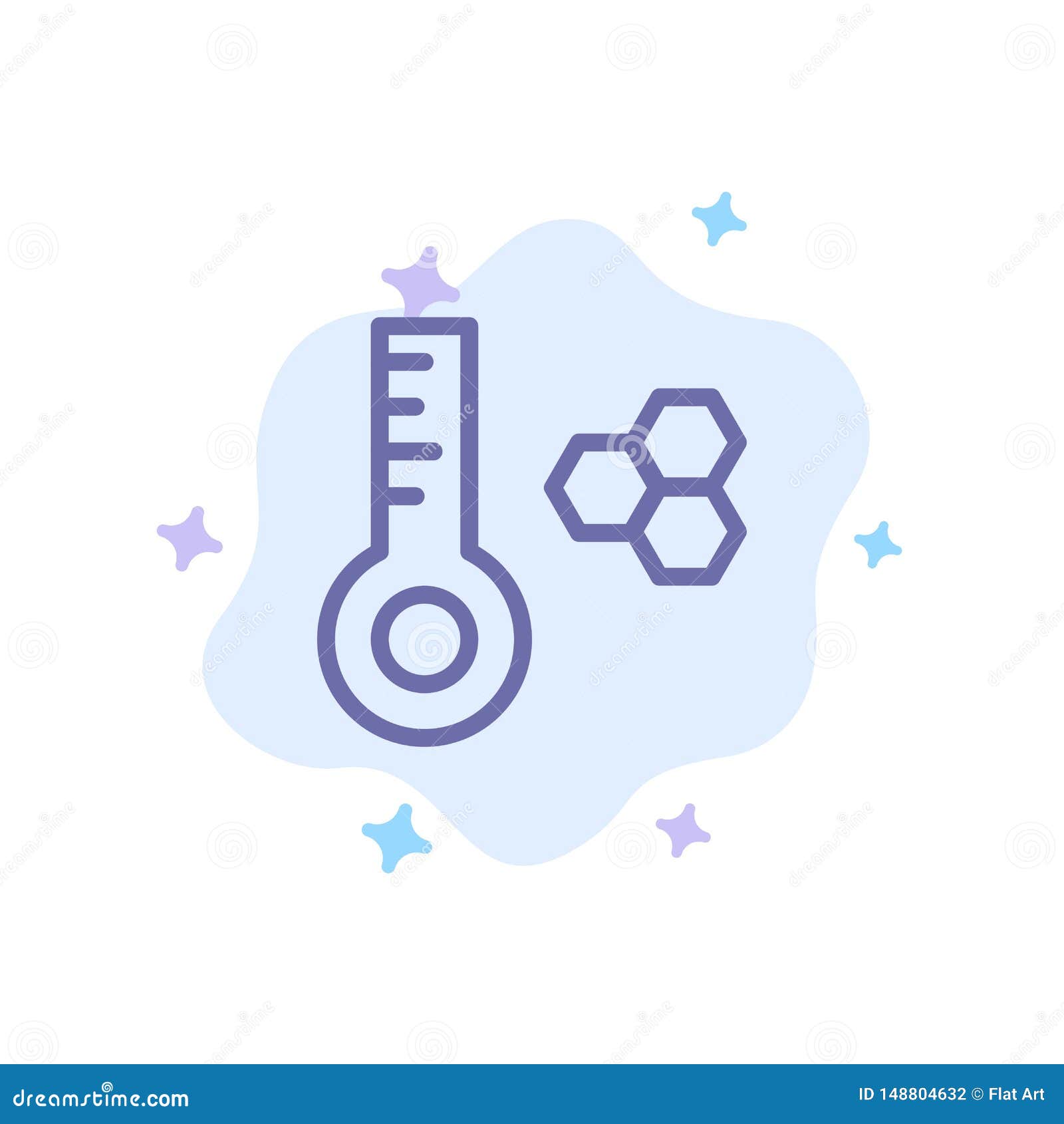 Temperature, Temperature Meter, Thermometer Blue Icon on Abstract Cloud ...