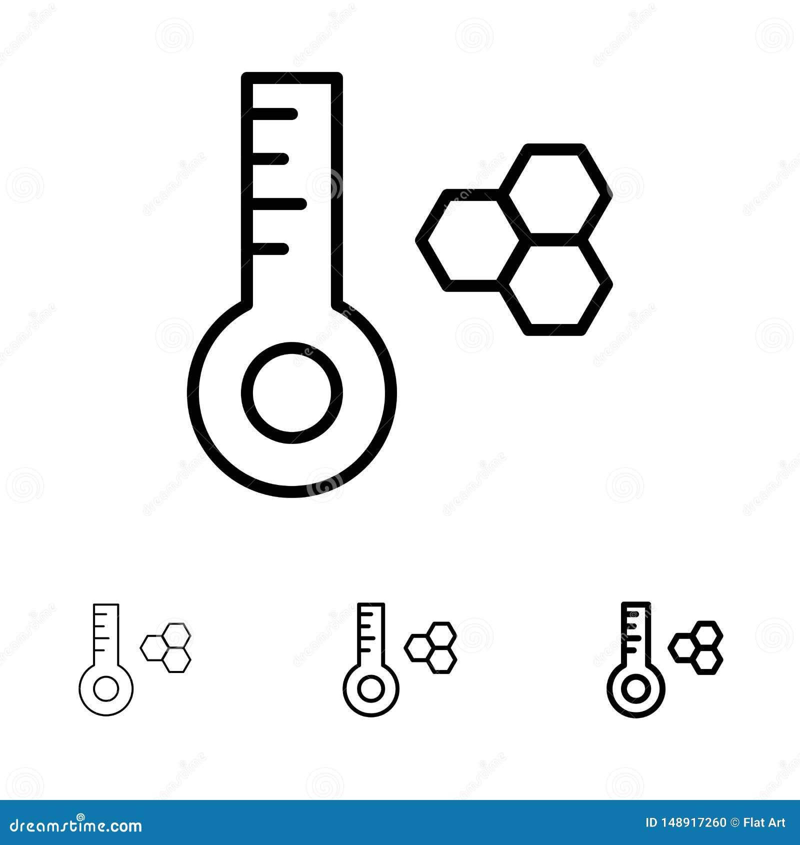 Temperature, Temperature Meter, Thermometer Bold and Thin Black Line ...