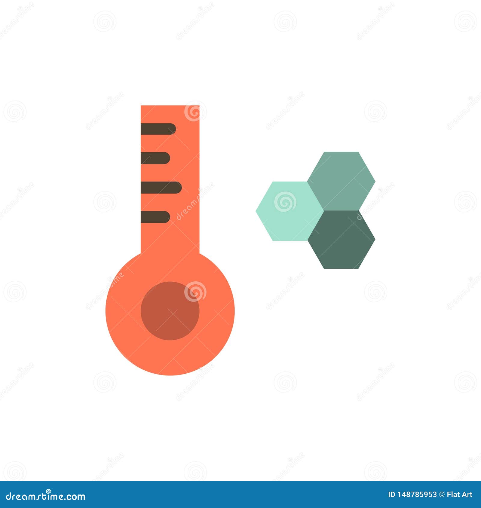 Temperature, Temperature Meter, Thermometer Flat Color Icon. Vector ...