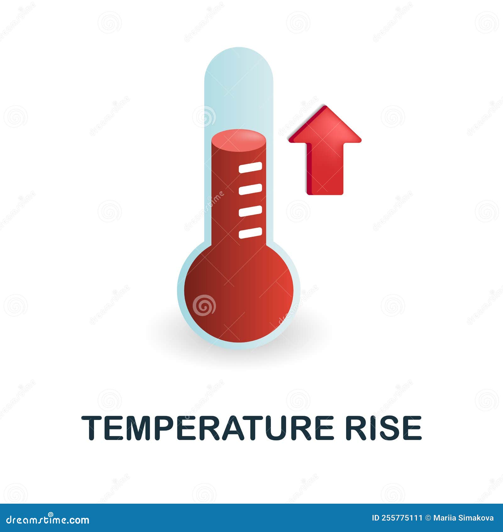 Temperature Rise Icon. 3d Illustration from Climate Change Collection ...